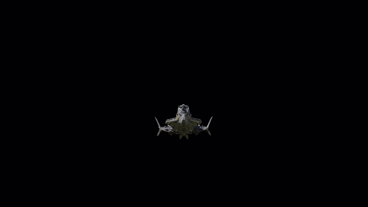 Giant Spaceship Flying Straight To Camera, Black Background Suitable ...