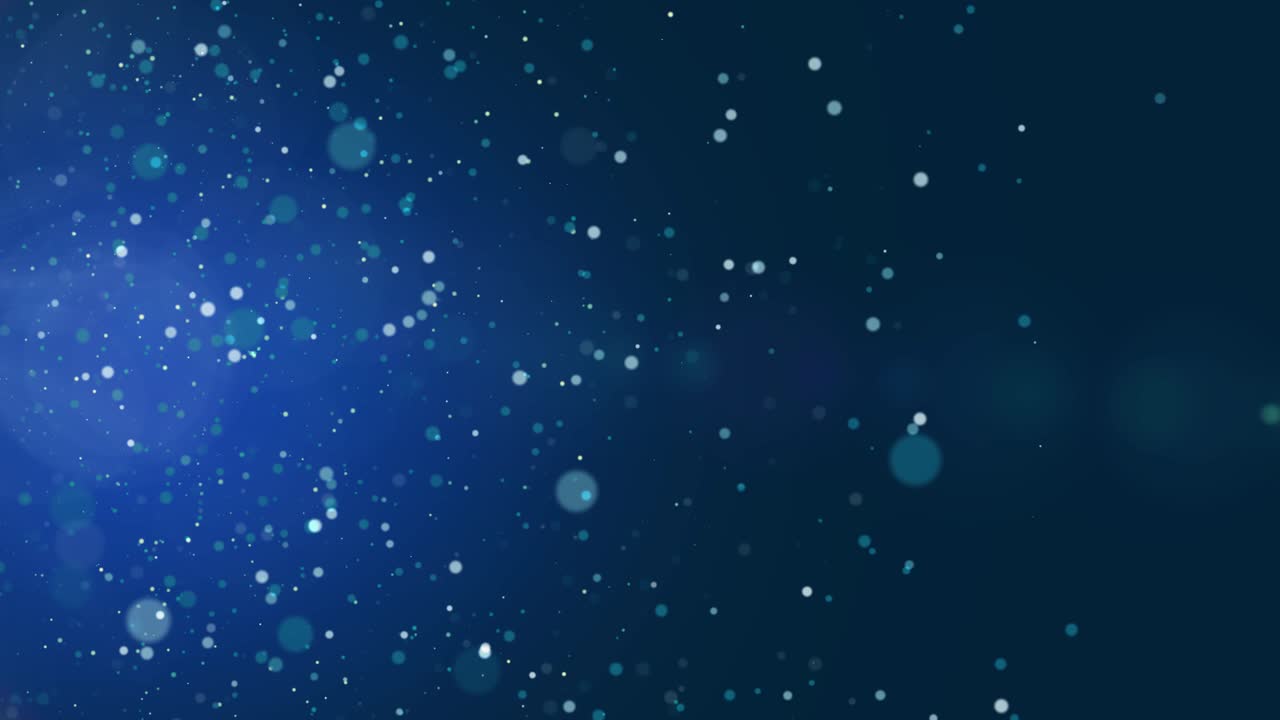 Animated particles flying from left to right on blue background - cgi ...