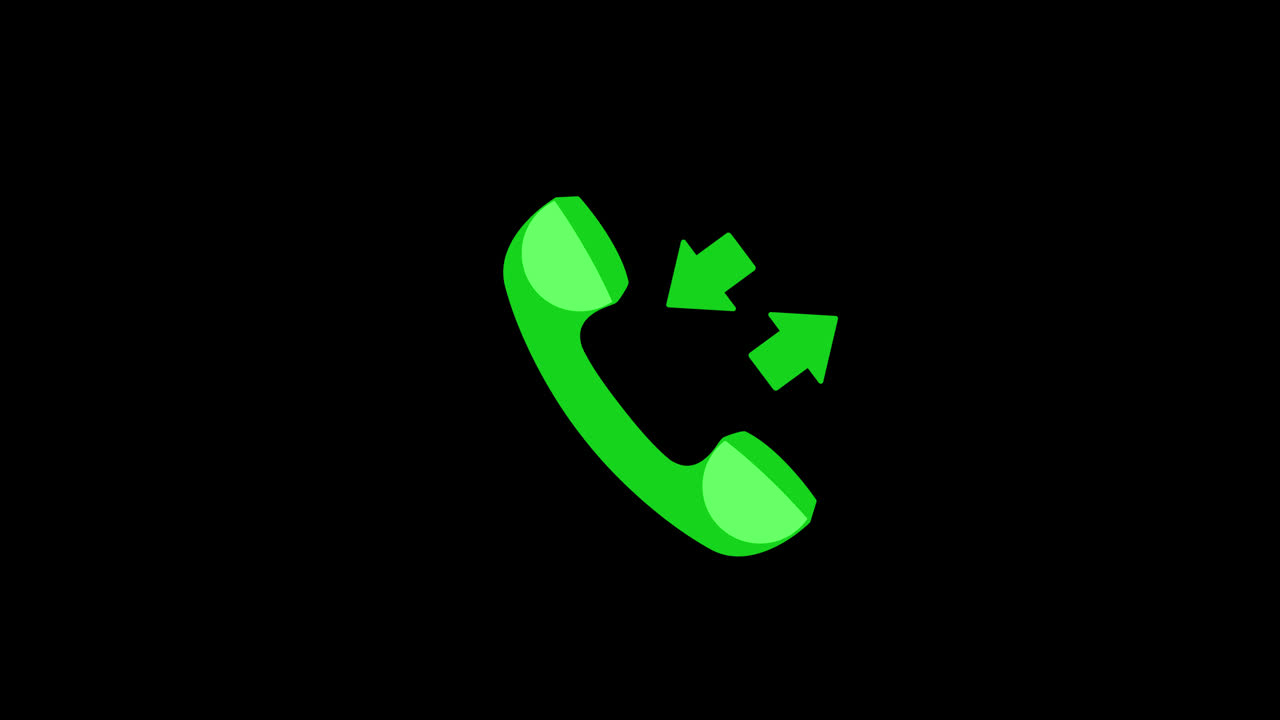 Premium stock video - Green phone receiver with arrows pointing up and ...