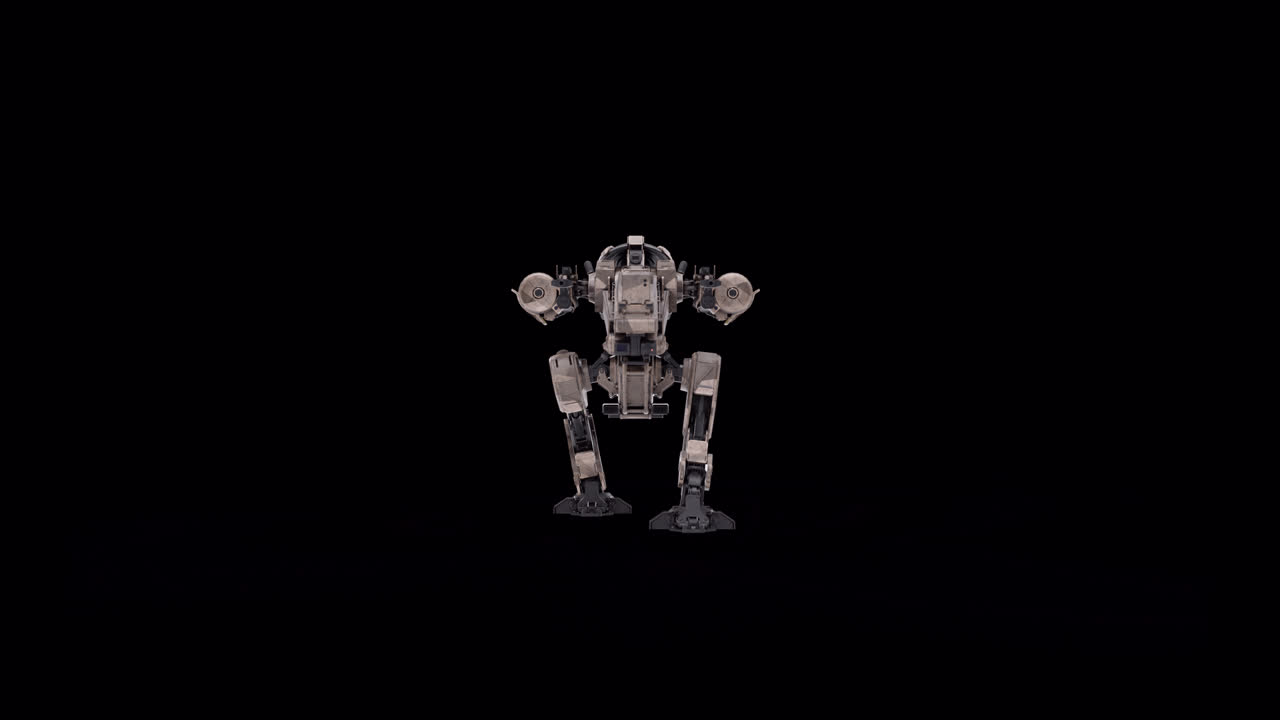 3d model of the robot, warrior futuristic machine rendering animation ...