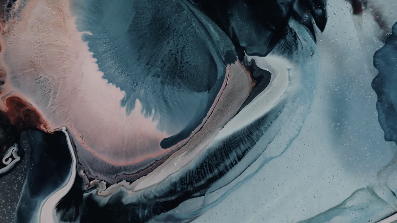 Premium stock video - Wet blue in bleed, ink mixing, multi color ...