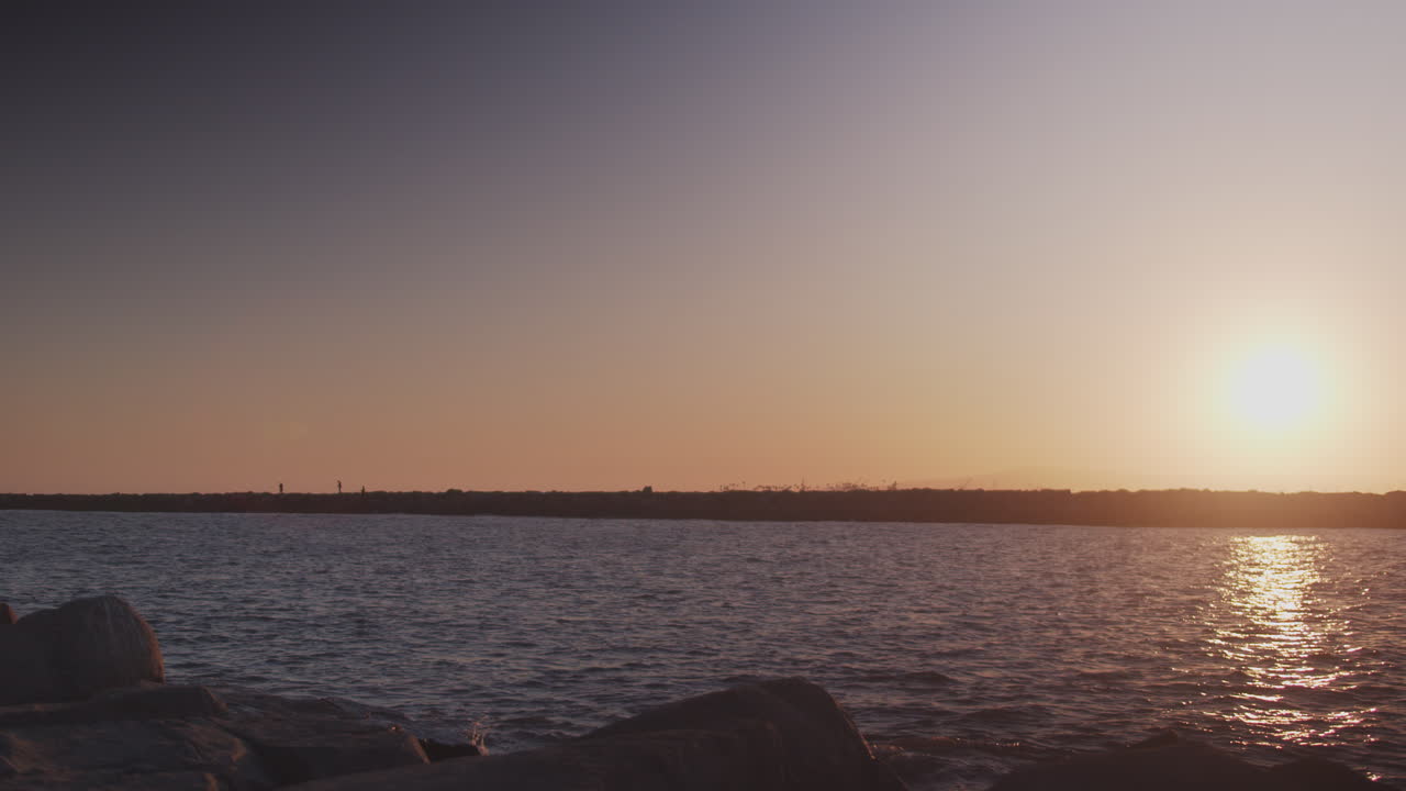 Sunset Skies Over A PAcific Channel Free Stock Video Footage Download Clips