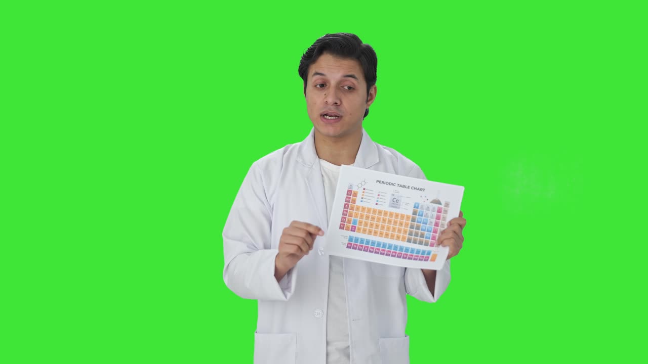 Premium stock video - Indian scientist explaining periodic table green ...
