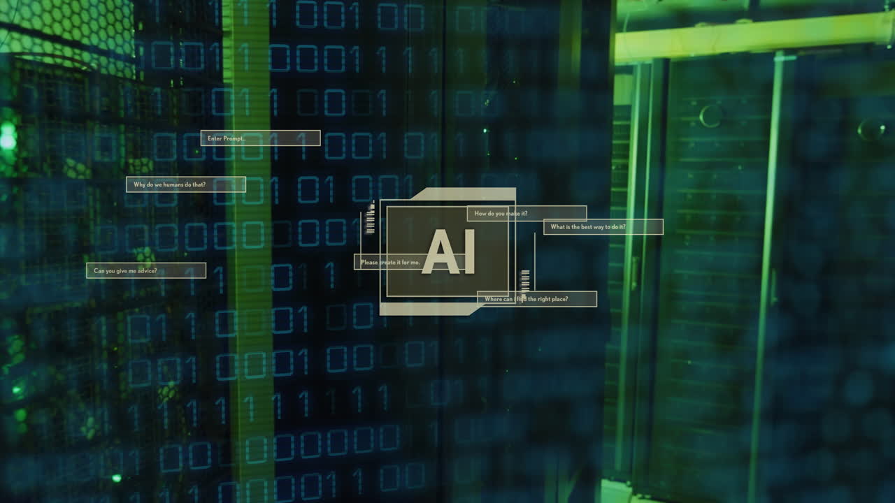 Premium Stock Video Animation Of Ai Text Binary Coding Data