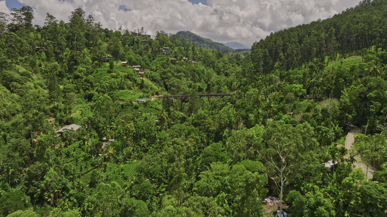 Ella sri lanka aerial v29 low drone flyover nine arches bridge ...
