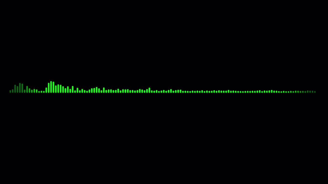 Audio Spectrum, Green Single Side Glowing Waveform, Animation, A Sound ...