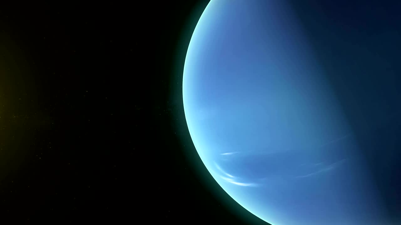 Realistic planet Neptune rotating in deep space. Seamless loop digital ...