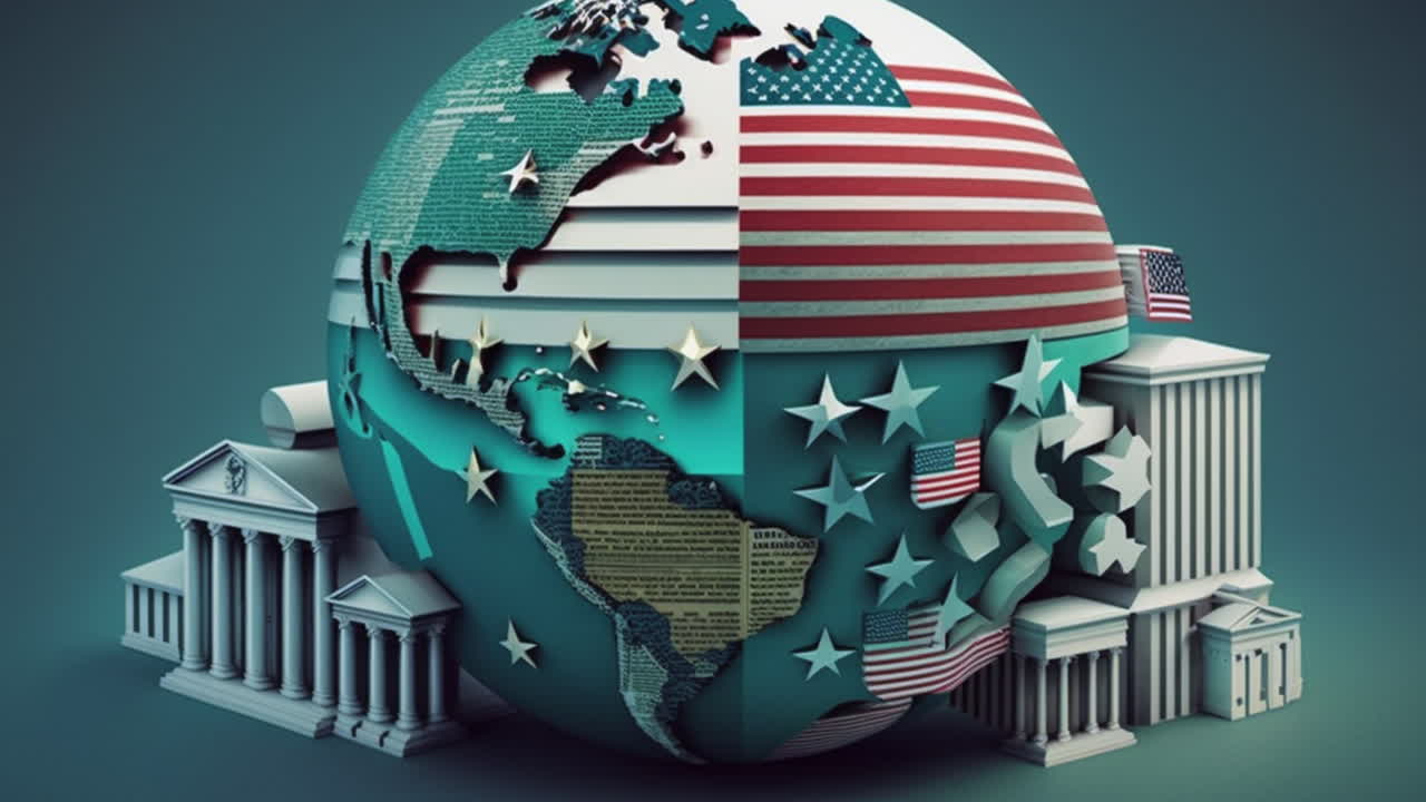 Usa Banking System 3D Graphic Illustration, Finance And Global Economy ...