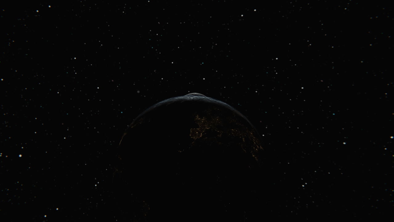 A vfx realistic animation of a solar eclipse with the sun, earth and ...