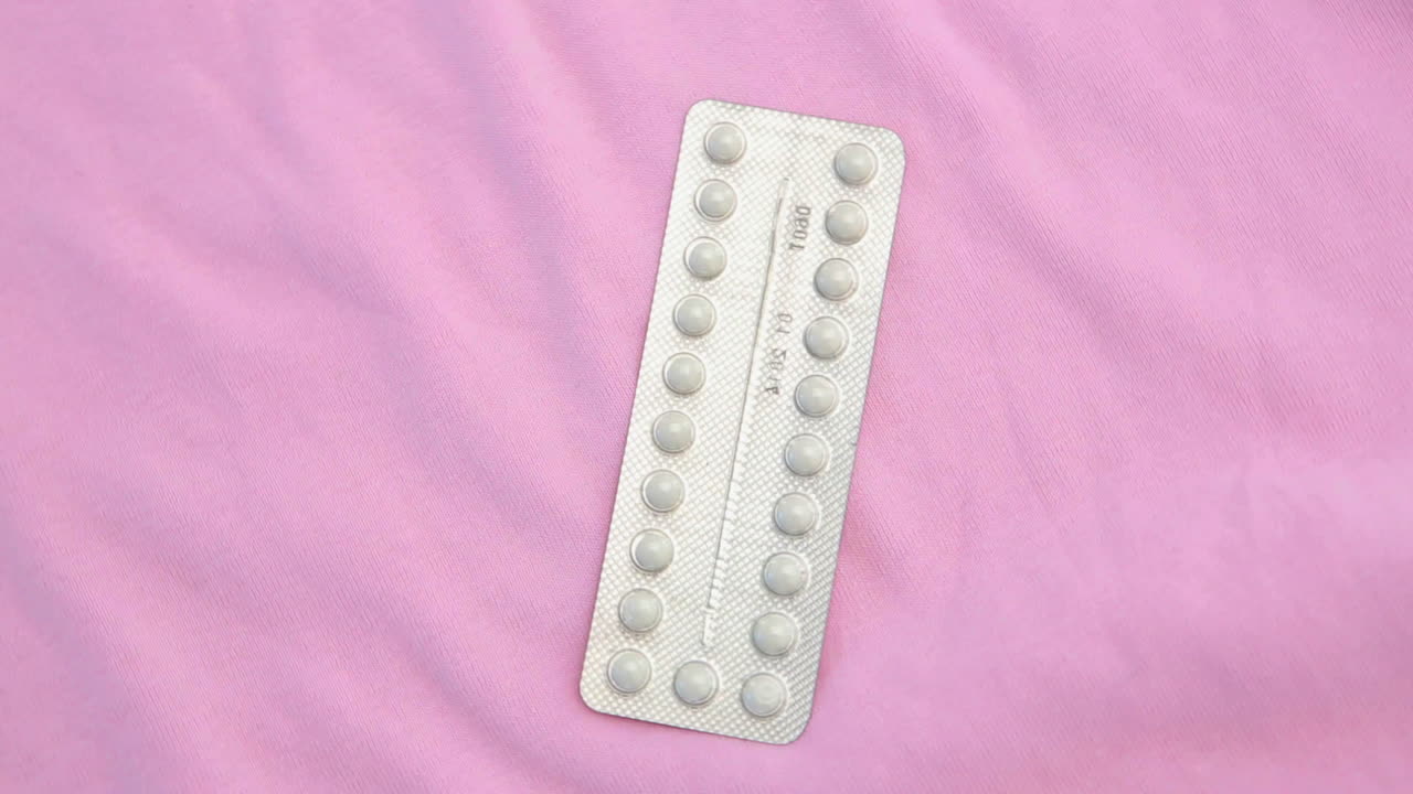 Premium stock video - Contraceptive pill packet