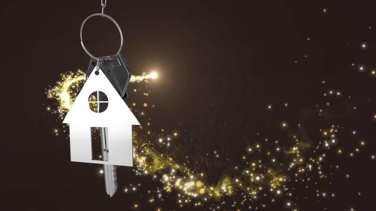 Animation of key over light spots on black background | Premium Stock ...