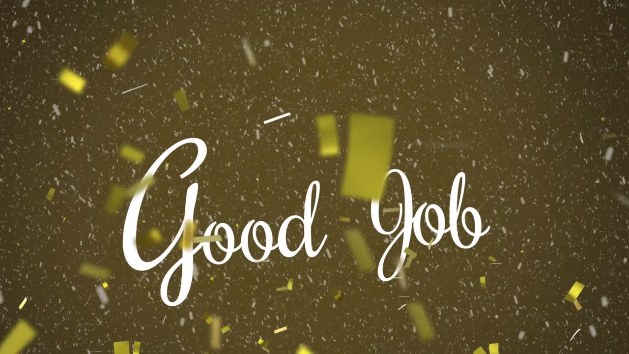 Premium stock video - Animation of good job text over confetti on green ...