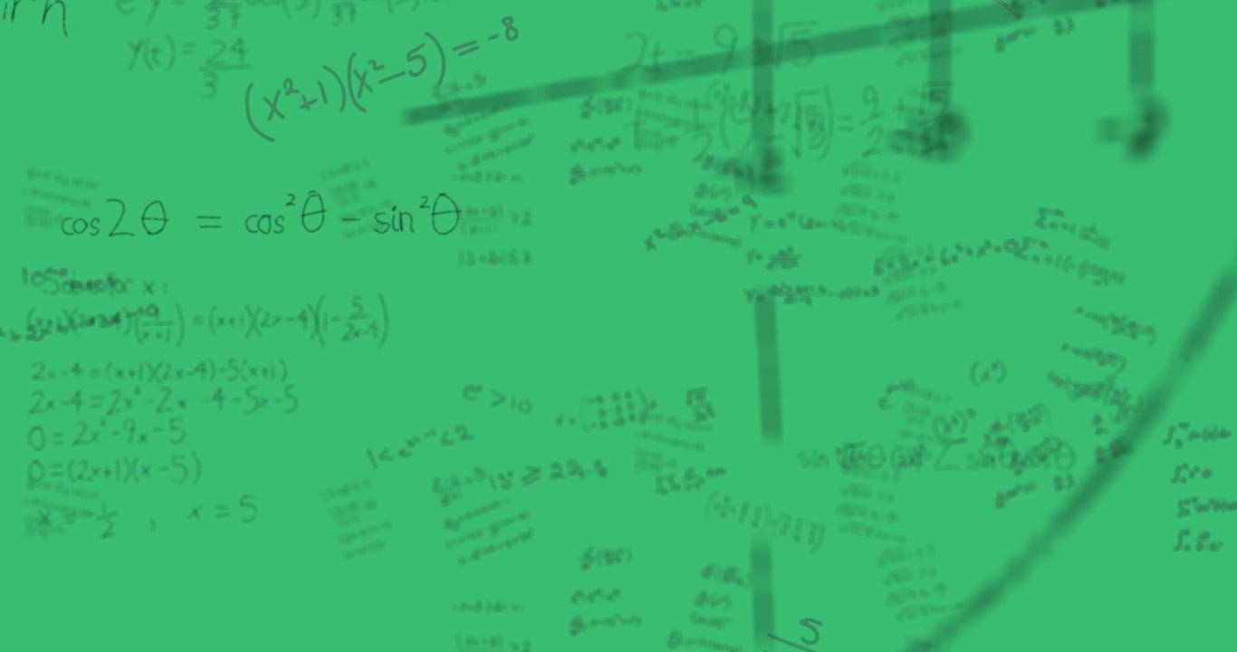 Mathematical equations floating against green background | Premium ...