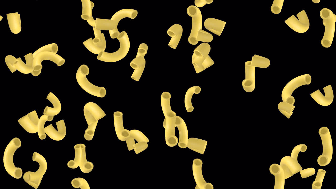 Premium stock video - Macaroni pasta italy loop tile swirling with alpha