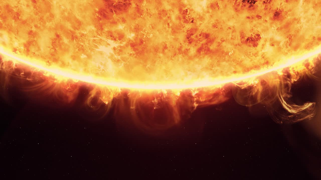 Surface Of The Sun. Space Background, Detailed Close-Up Free Stock ...