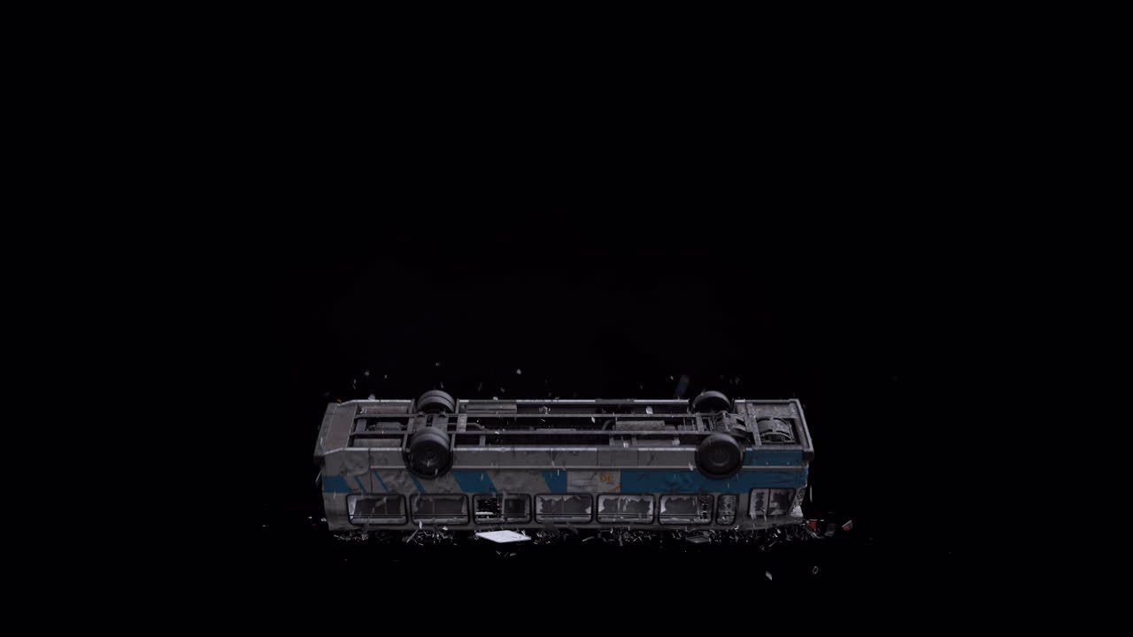 Realistic Bus Crash Accident, Moves Towards The Camera, Isolated 4k ...