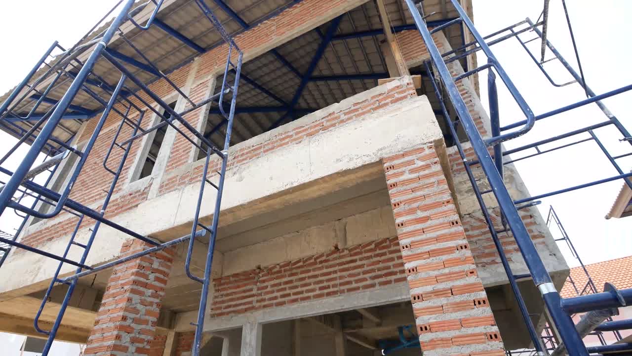 Premium stock video - The construction process of modern house footage