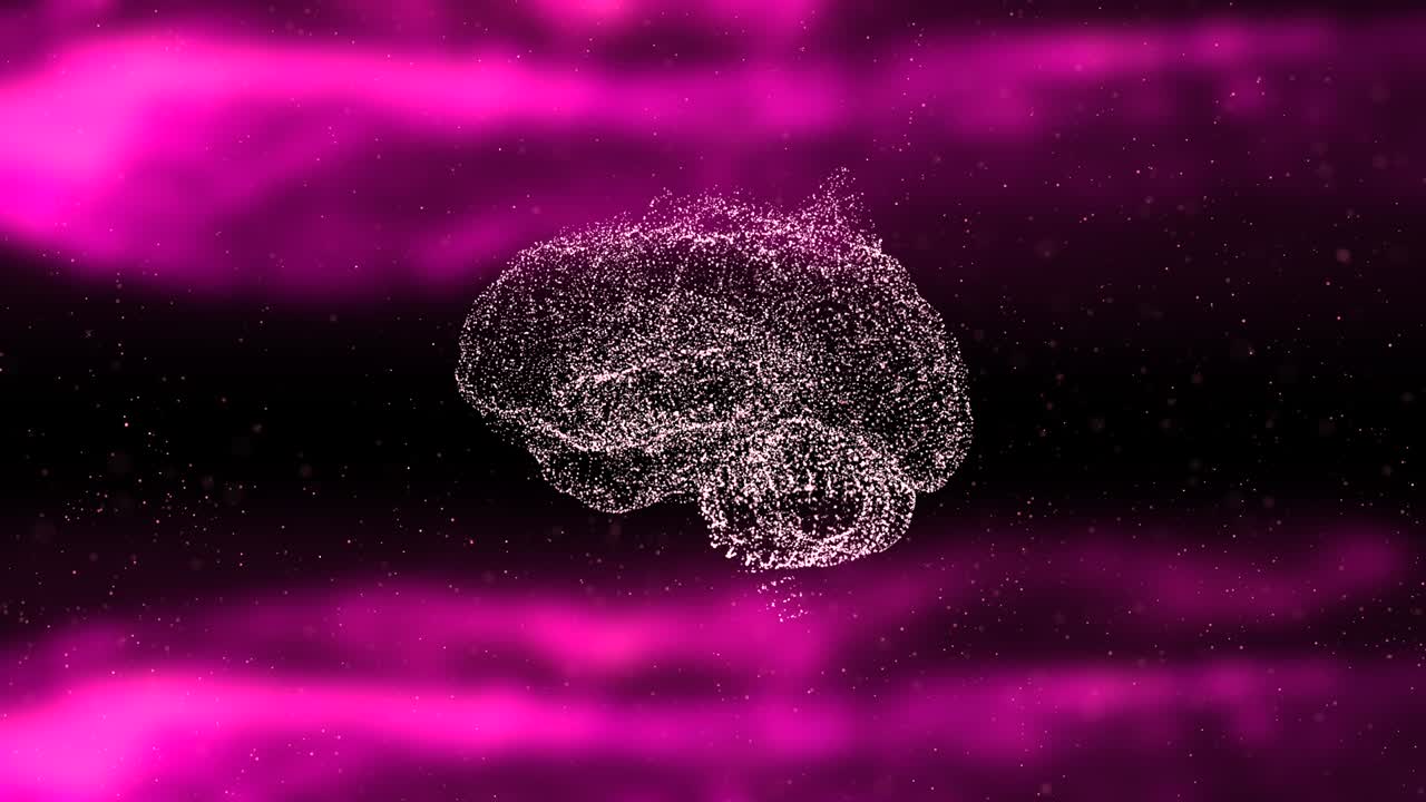 3d bright animation of a brain and confusing thoughts interpreted by ...
