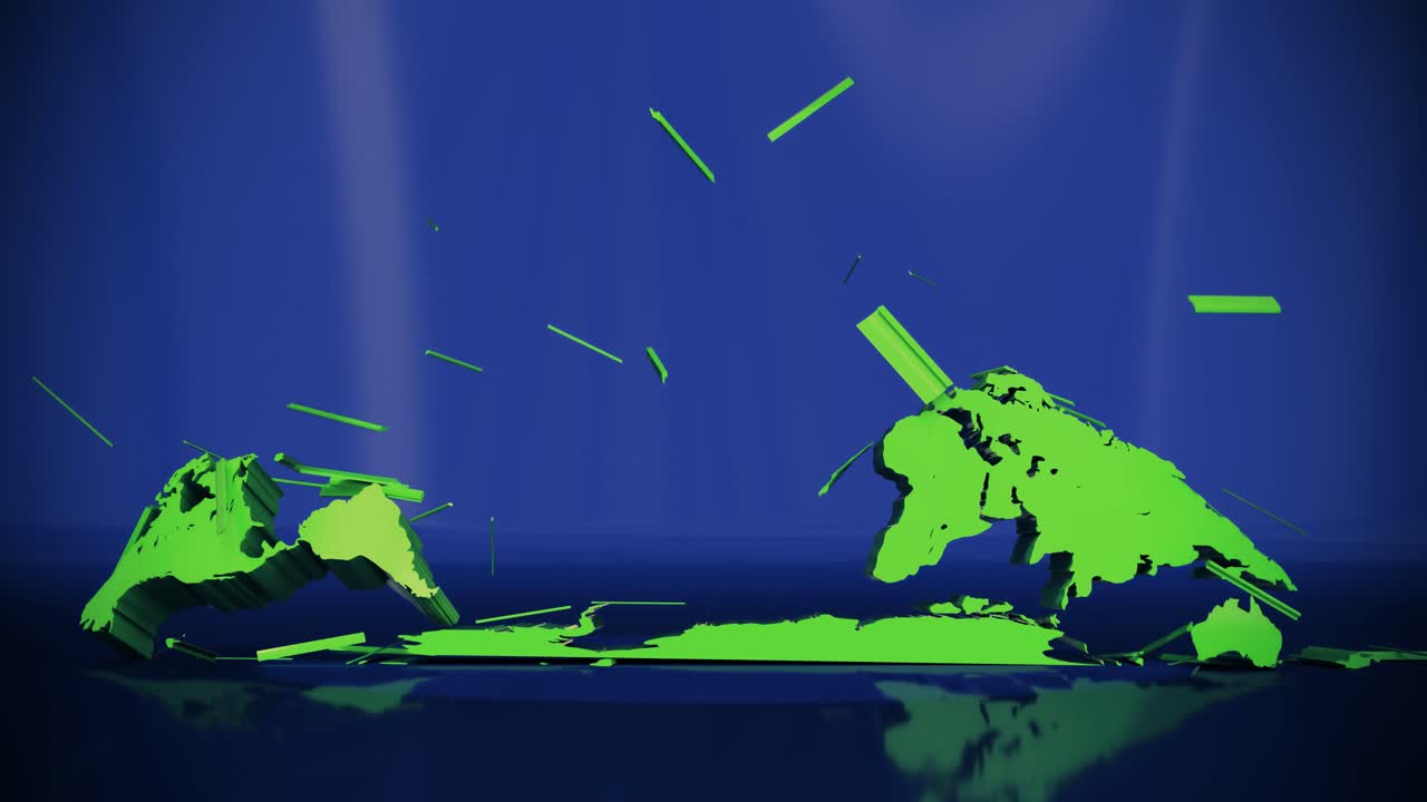 Premium stock video - Earth map world exploding breaking floating ...