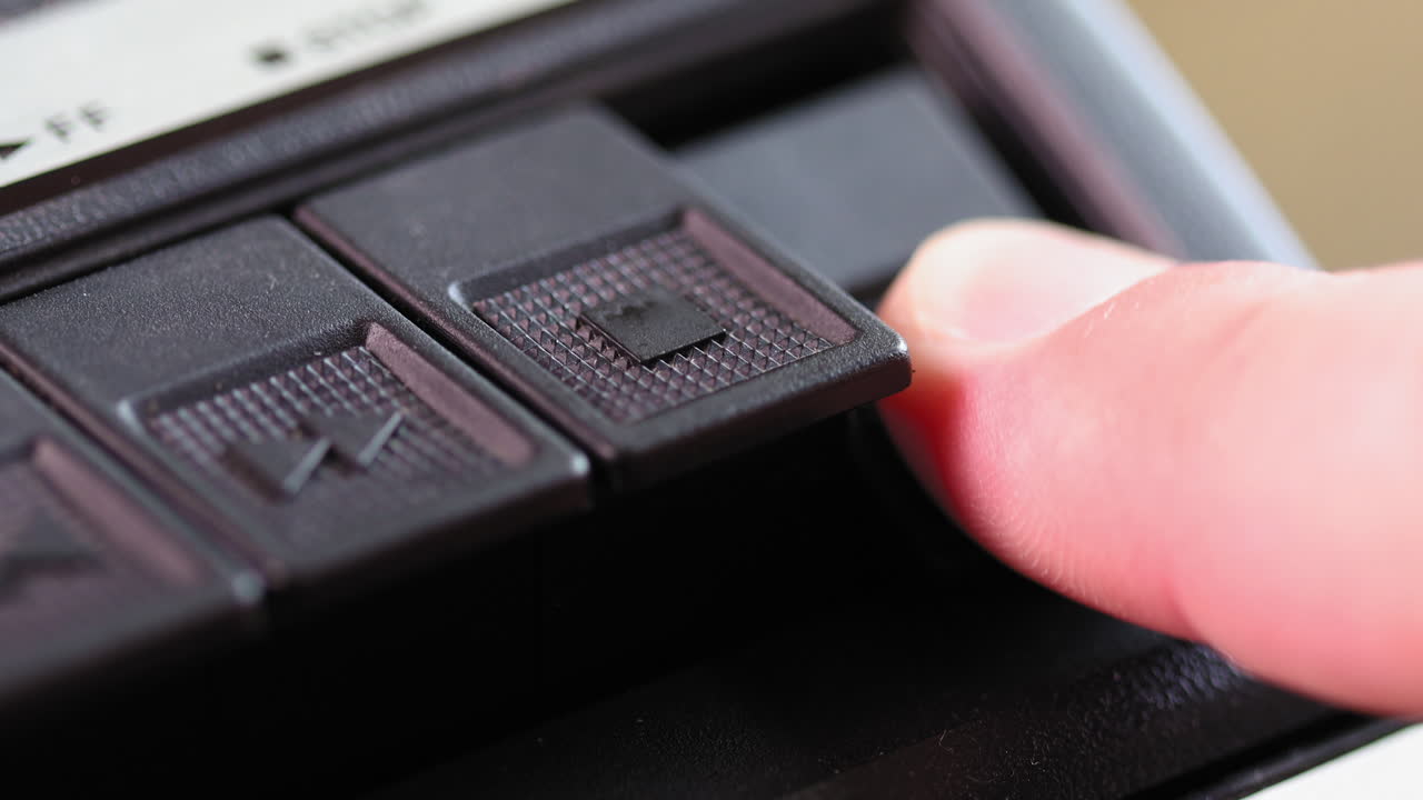 Stop Button On An Old Vintage Cassette Player Being Pressed Quickly Free Stock Video Footage ...