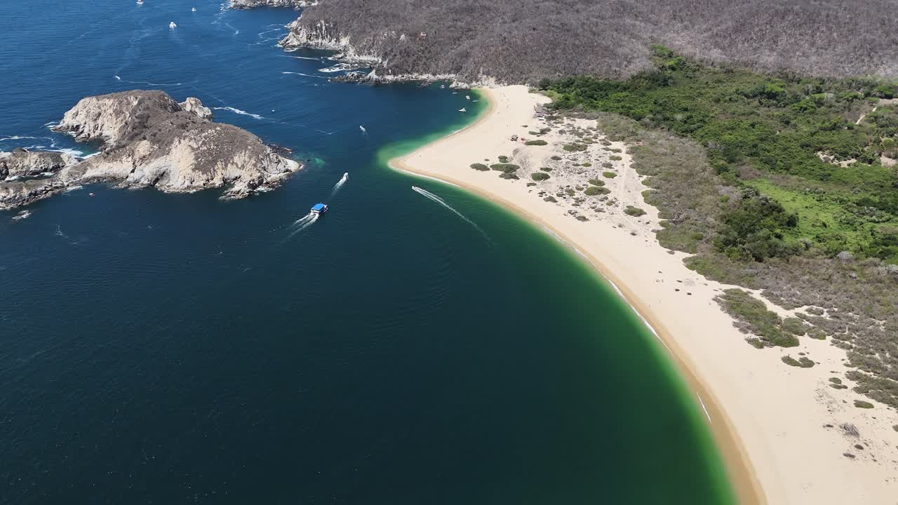 Cacaluta beach: a hidden gem accessible by boat Premium Stock Video Footage