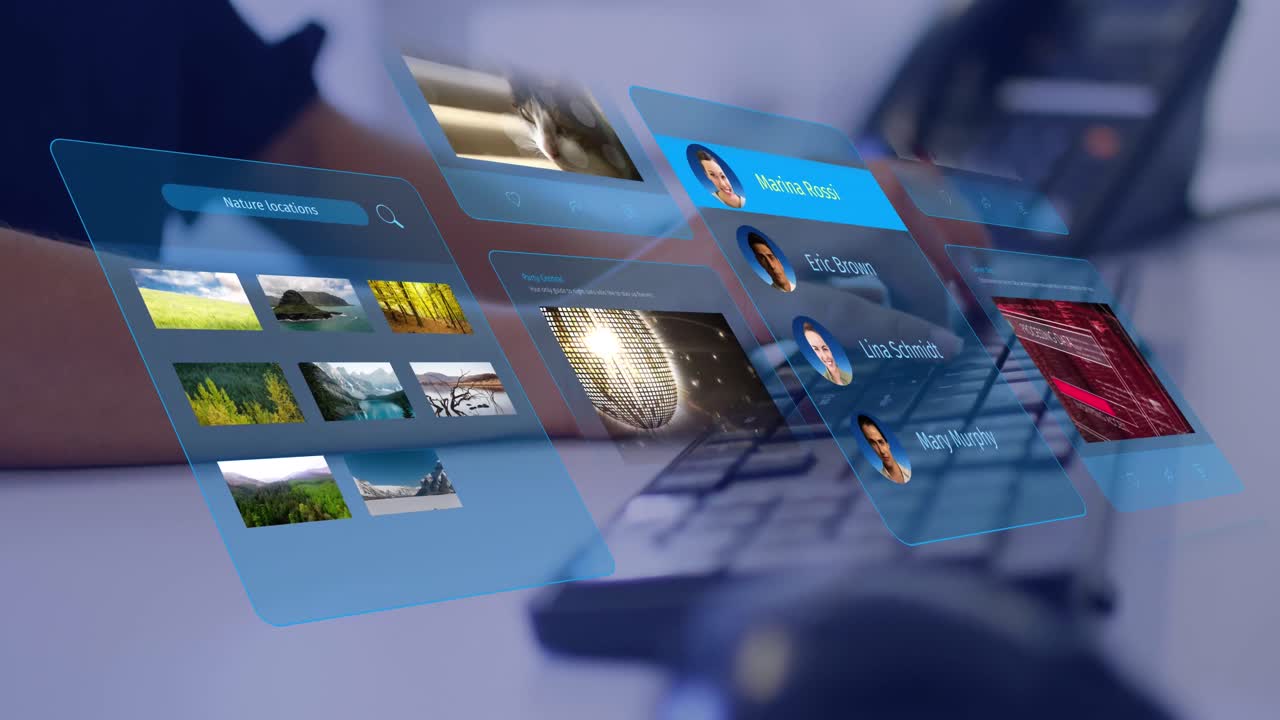 Premium stock video - Animation of social media posts and people ...