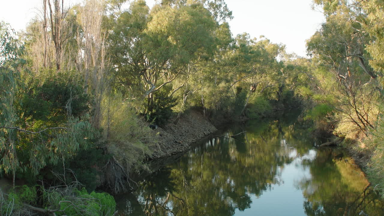 River With Low Water Levels Due To Australian Drought Free Stock Video ...