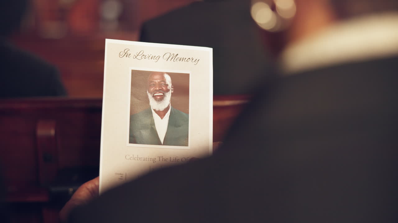 Death, Memory And Person In Church For A Funeral Free Stock Video ...