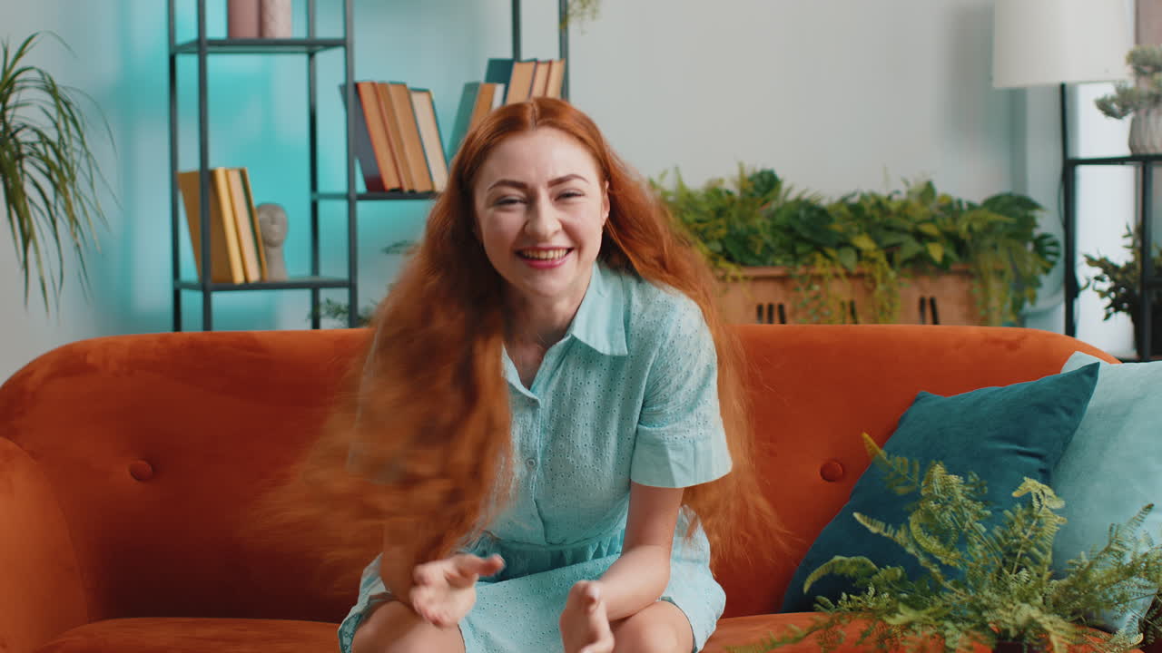 Excited Happy Young Woman Surprised Shocked By Sudden Victory Good Win ...