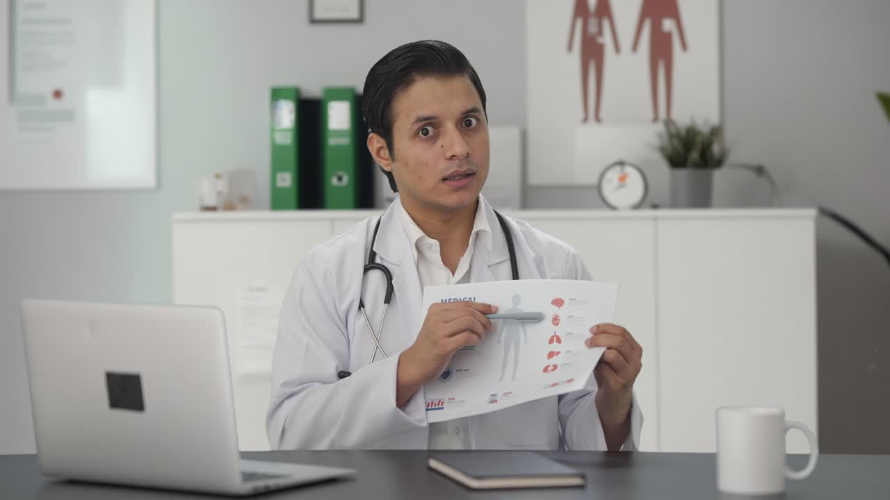 Premium stock video - Indian doctor explaining medical report to patient