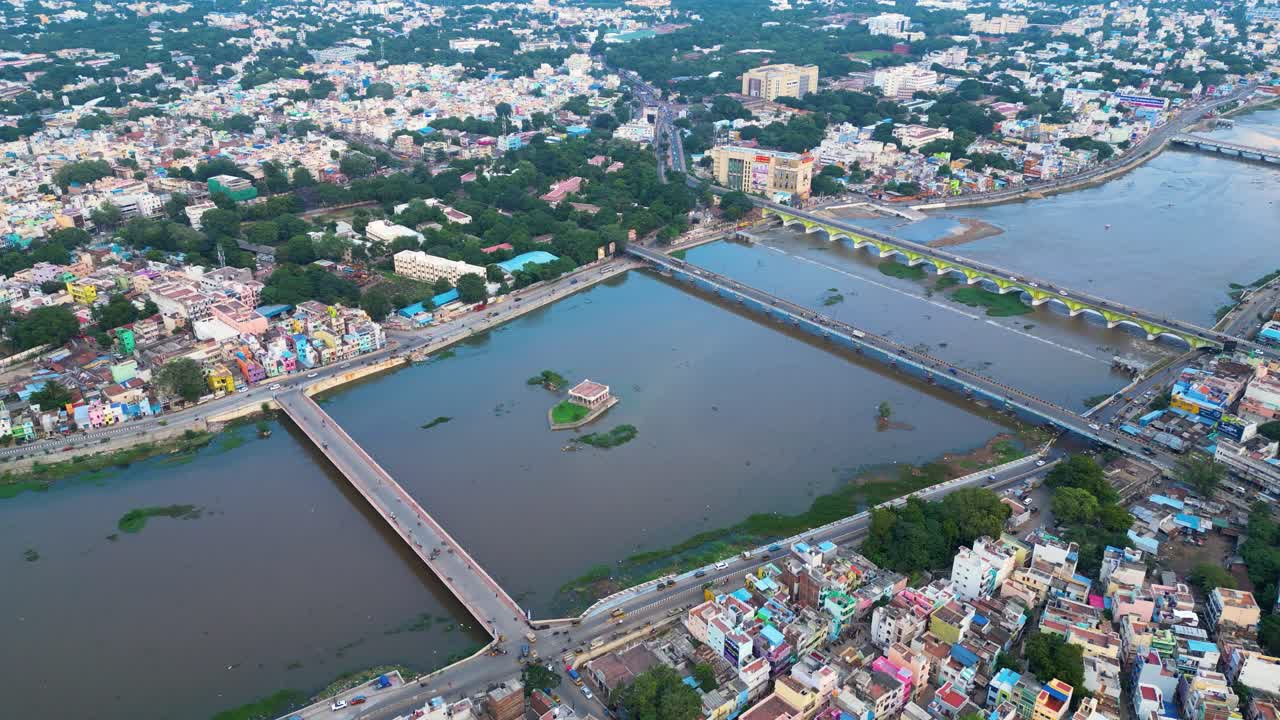 Vaigai River With Bright Colored Bridges Connect City Of Madurai Tamil ...