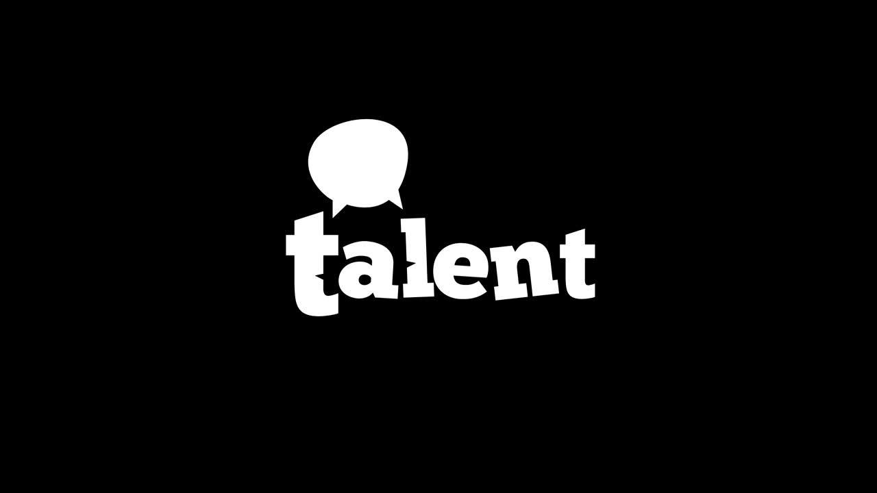 Talent logo with star 4k logo animation, conversation, headhunting and ...