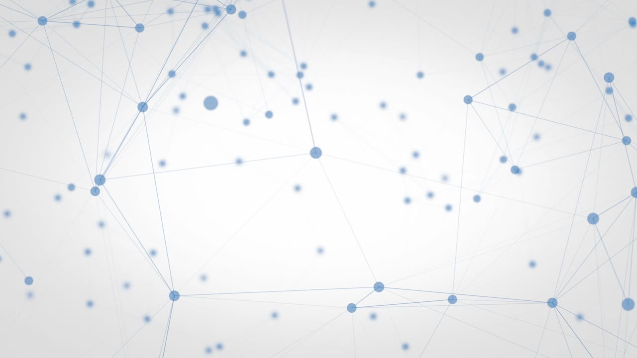Abstract network or molecular structure connected blue dots on white ...