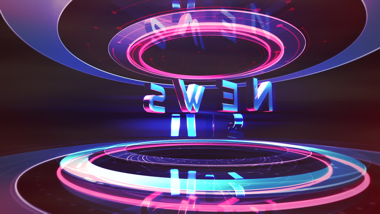 Premium stock video - Animation text 24 news and news intro graphic with lines and circular ...