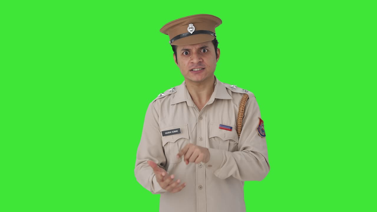 Premium stock video - Frustrated indian police officer shouting on ...
