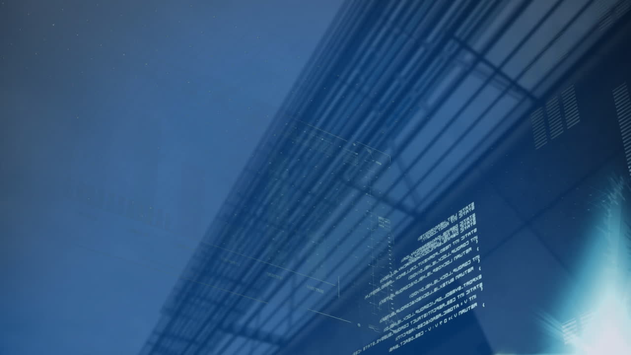 Animation de l'interface avec traitement de données et point lumineux ...