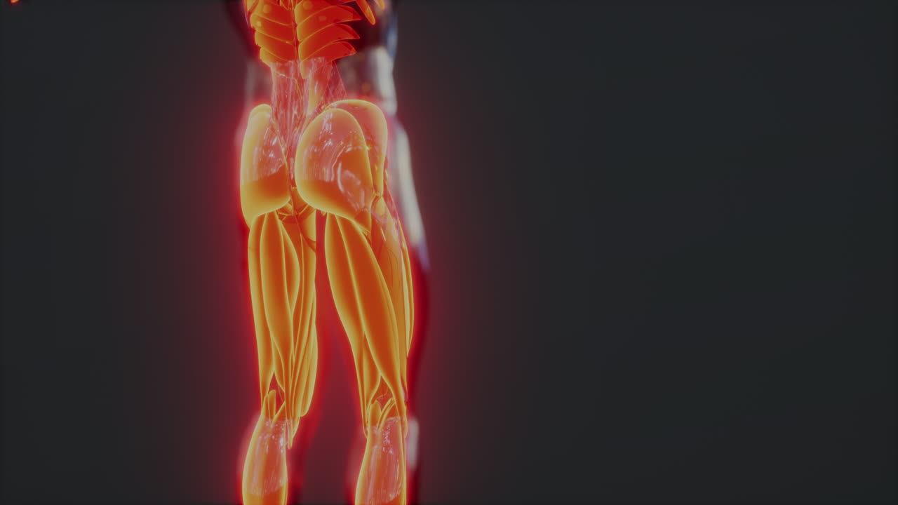 Premium stock video - Human muscular system anatomical infographic