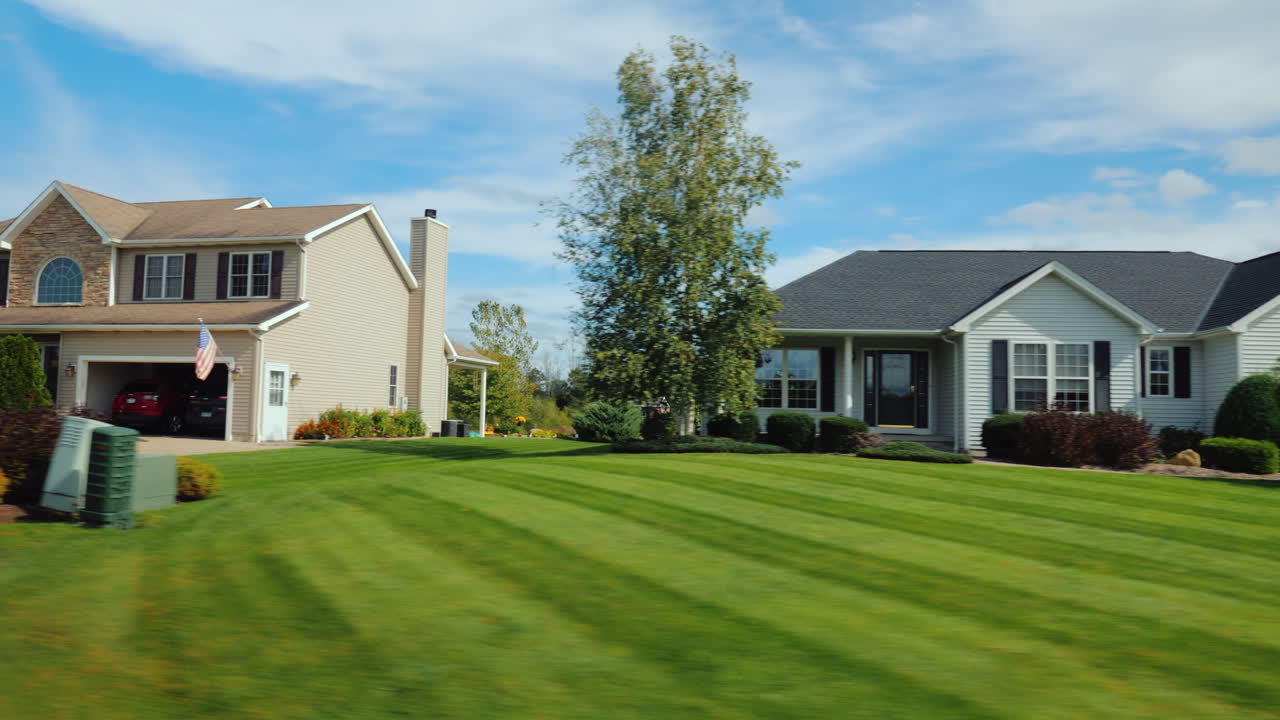 Premium stock video - Ride along typical american suburbs view from the ...