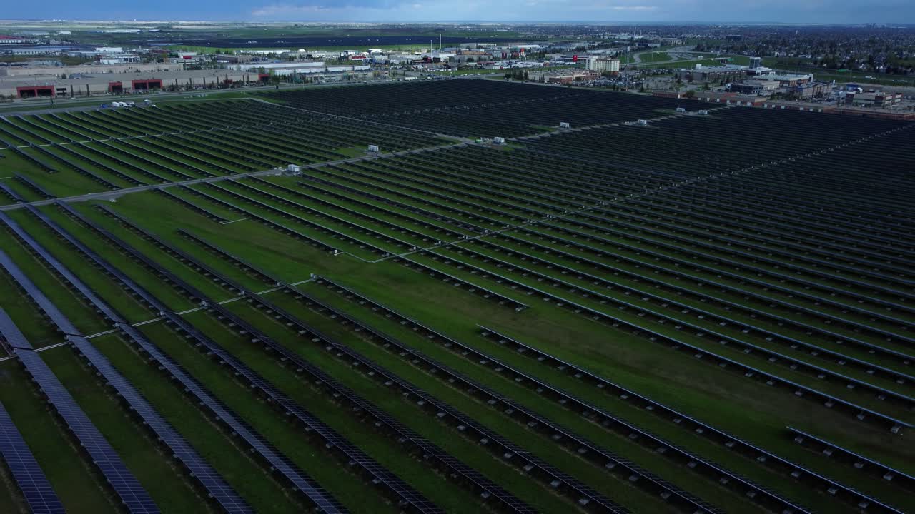 Calgary Barlow Solar Panel Farm: Aerial Perspective Free Stock Video ...