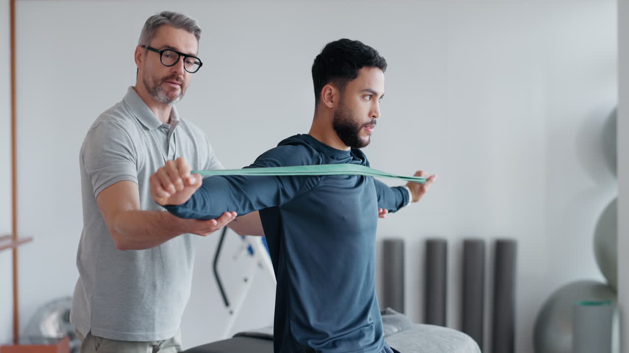 Premium stock video - Physical therapy, stretching