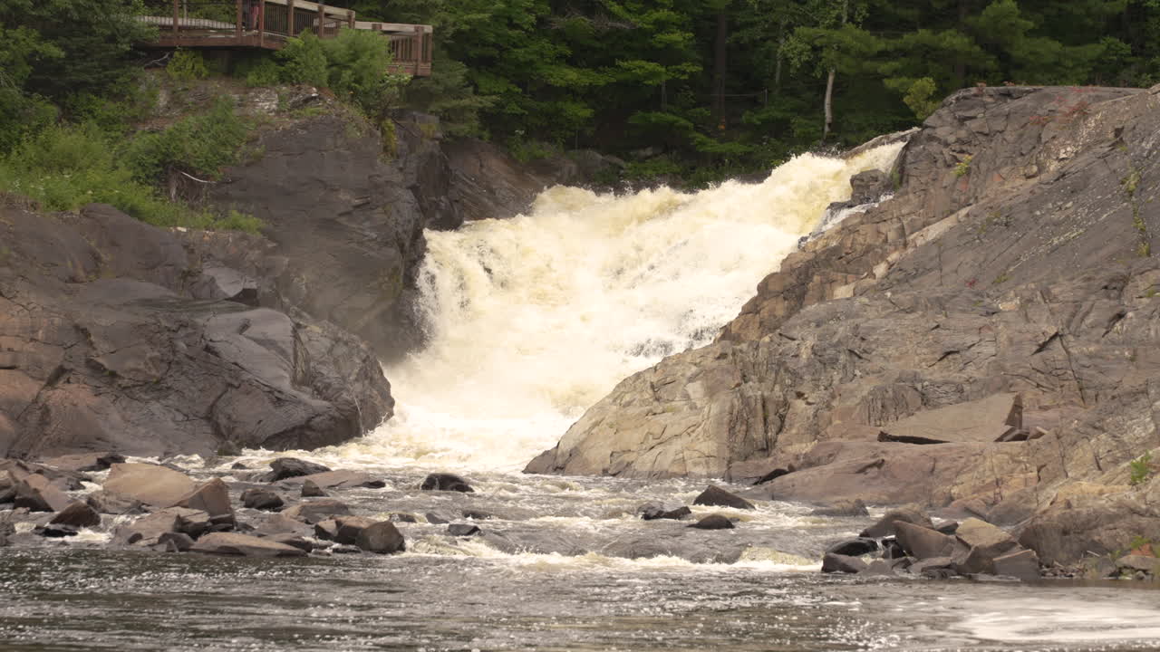 Water Rushing Down A Waterfall In A Powerful Cascade, Slow Motion Free ...