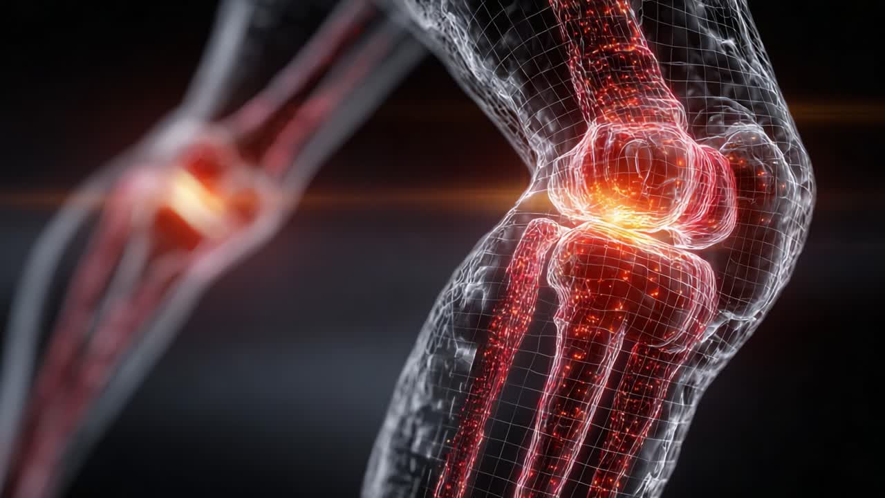 A Close-Up View of a Human Knee Joint Illustrating the Complex ...