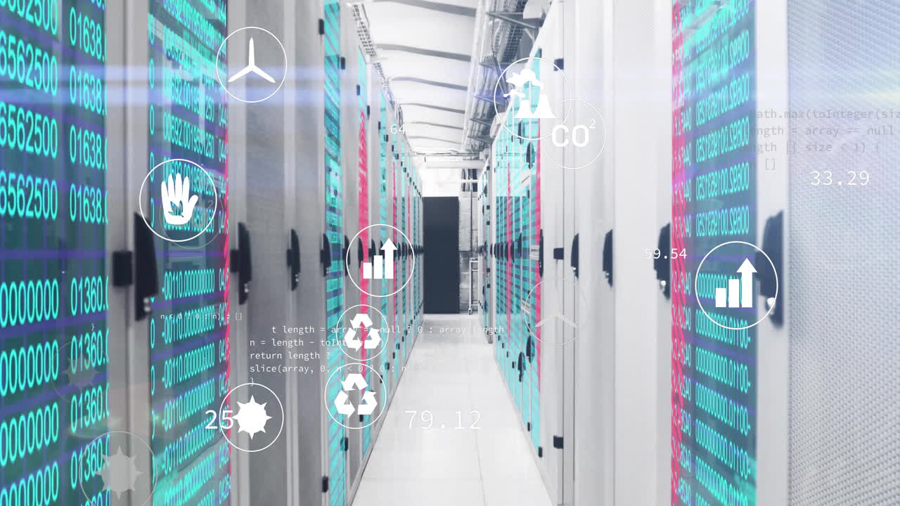 Modern data center aisle showing server racks flanking corridor ...
