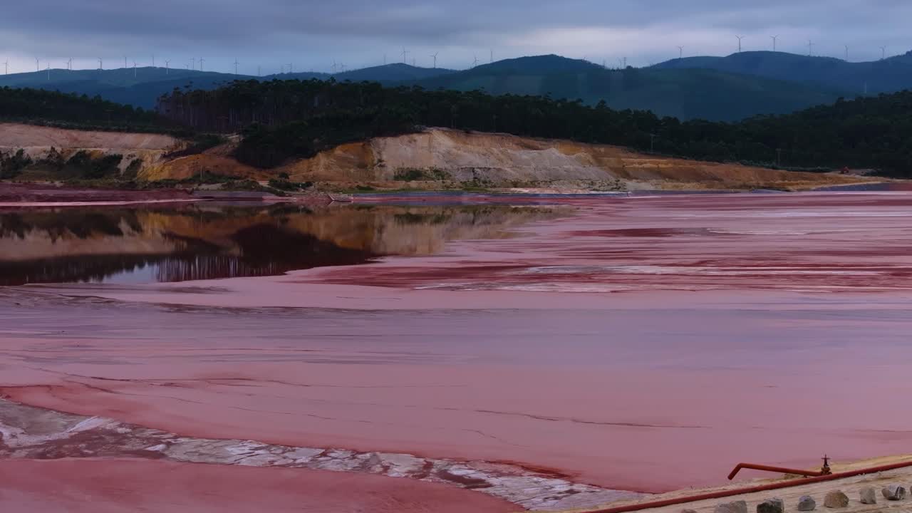 Premium stock video - Red sludge pond of alcoa polluted with toxic ...