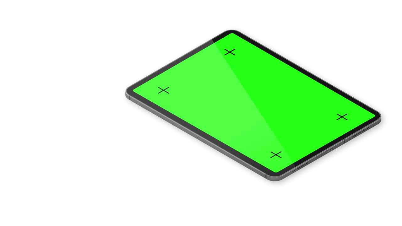 Tablet Animation reveal Fro Side on White Background with Luma Channel ...
