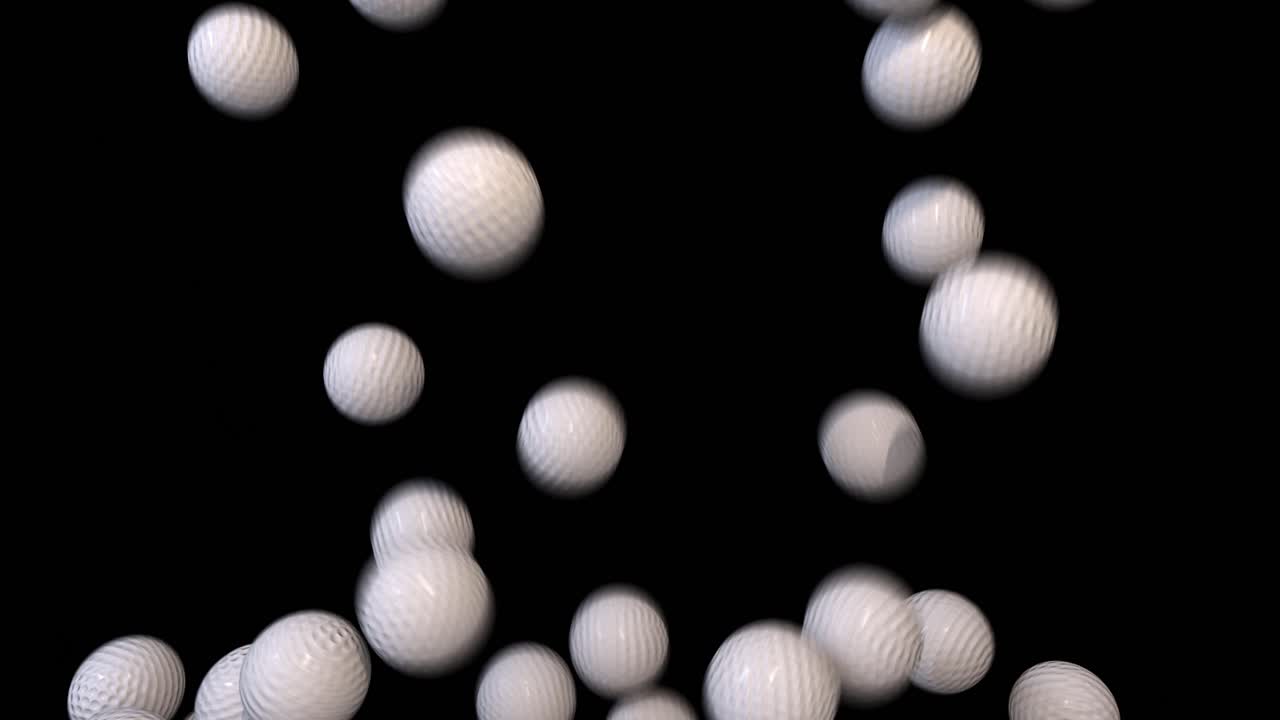 Free stock video - Golf balls fill screen transition composite overlay 4k