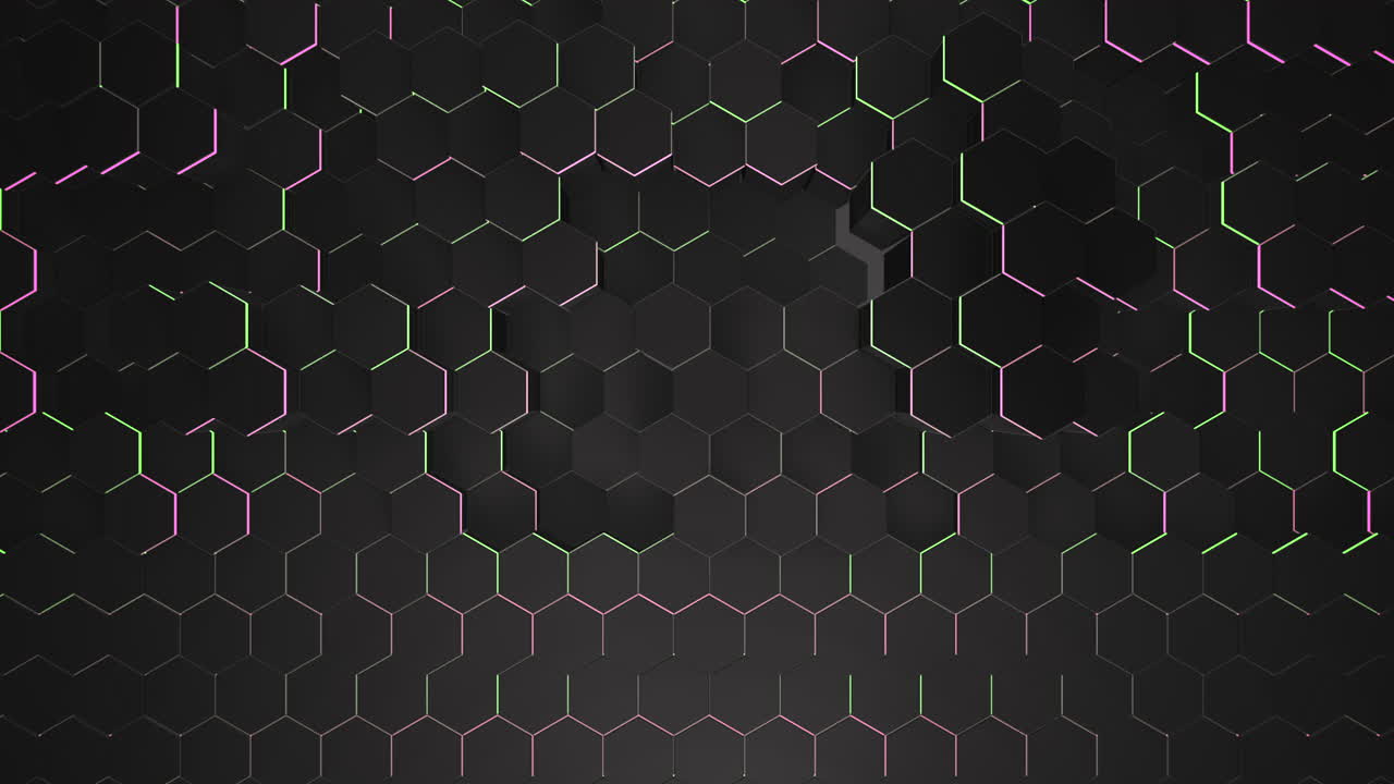 Premium stock video - Motion dark black hex grid background 20