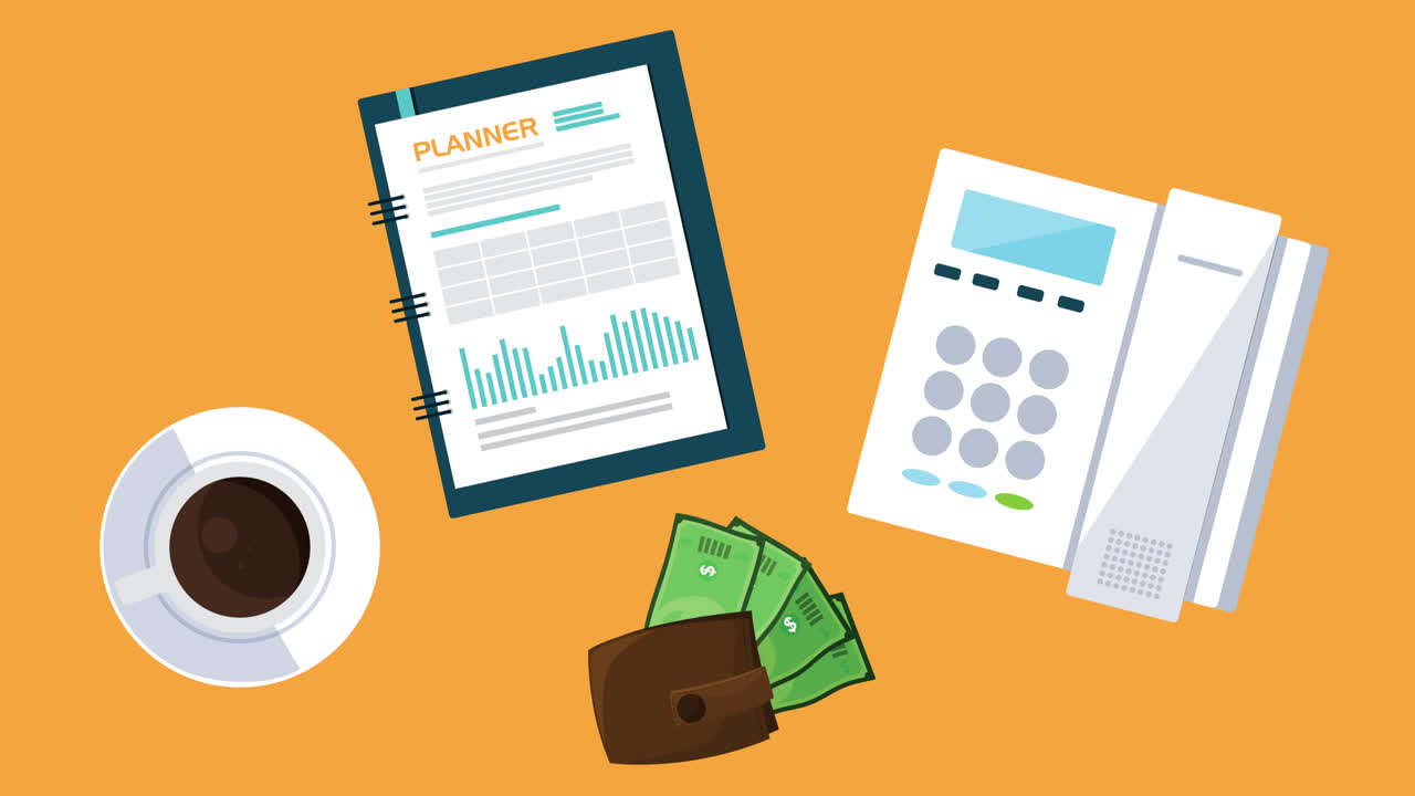Financial planning economy animation with | Premium Stock Video Footage