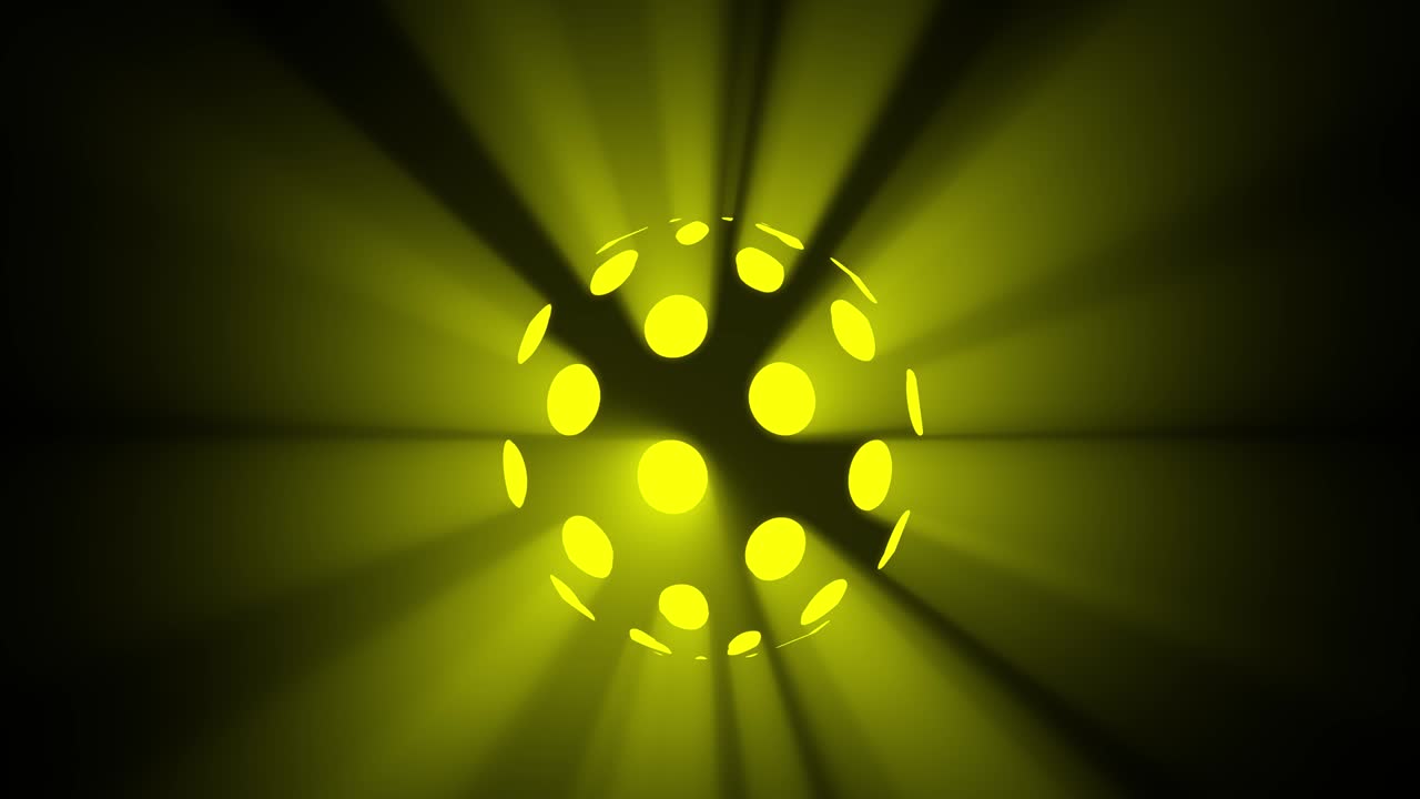 4k Resolution Yellow Shine Ball in a light patterns | Premium Stock ...