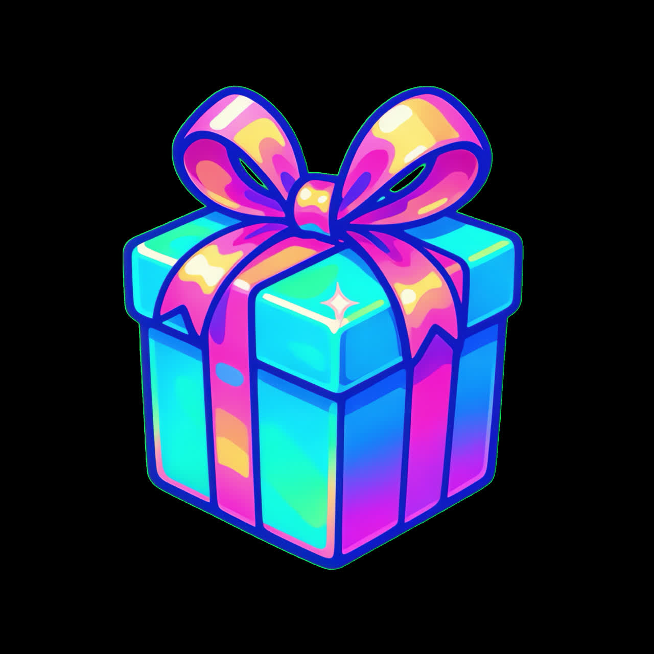Colorful gift box illustration animation isolated asset, transparent 4K ...